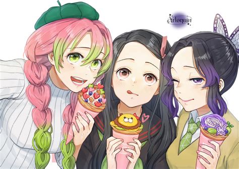 Render Mitsuri X Nezuko X Shinobu By Arlequin By Forres0urces On