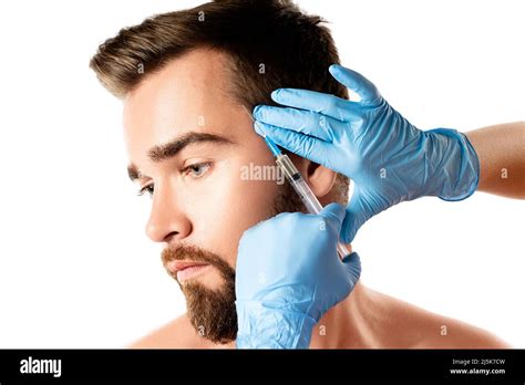 Man Receiving Scalp Injection For Hair Grow Stock Photo Alamy