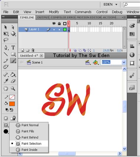 การทำ Animation ด้วย Adobe Flash อย่างง่าย Sw Eden Net
