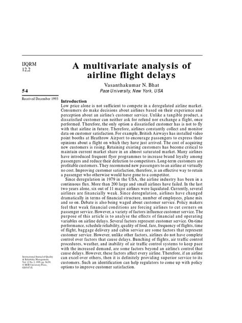 A Multivariate Analysis Of Airline Flight Delays Ok Pdf Logistic