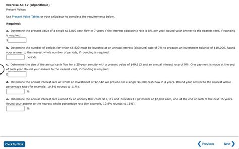 Solved Exercise A Algorithmic Present Values Use Chegg