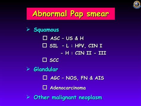Abnormal pap smear ศรราช ppt PPT