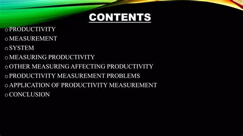 Productivity Measurement System Pptx Business Business And Finance