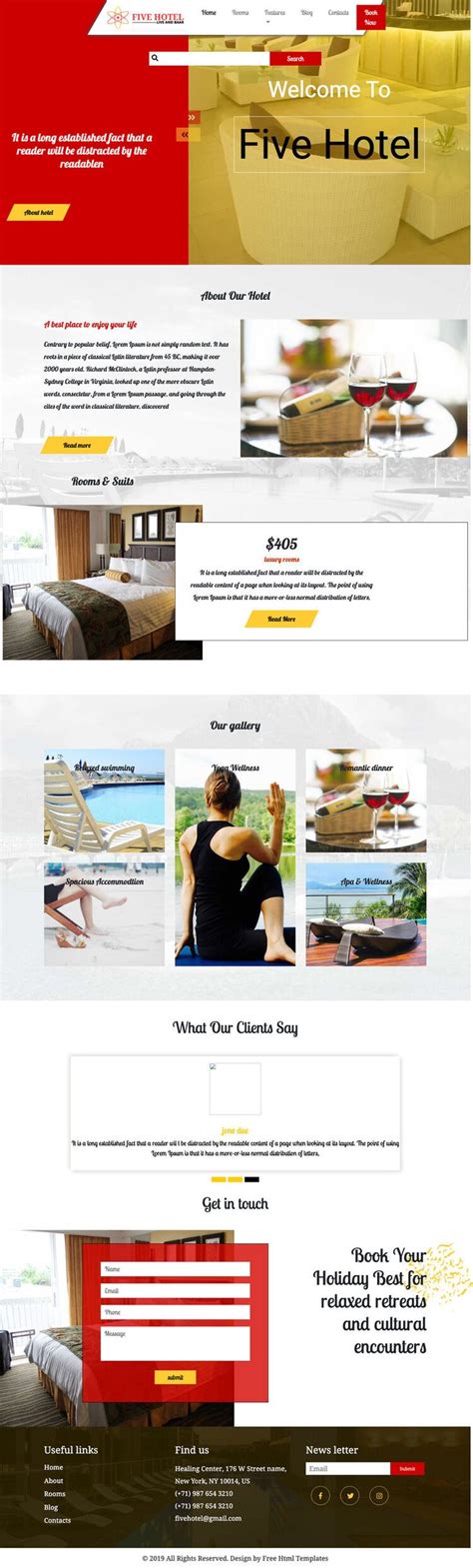 Five Hotel Website Template Create Wordpress Website Hotel Website Templates Blog Website