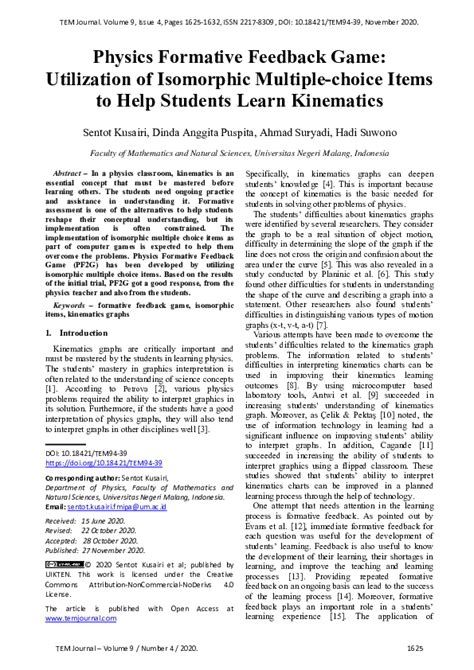 Pdf Physics Formative Feedback Game Utilization Of Isomorphic
