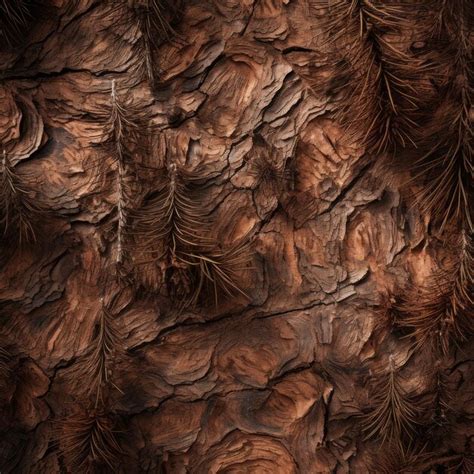 Giant Sequoia Sequoia Sempervirens Bark Texture Premium Ai Generated