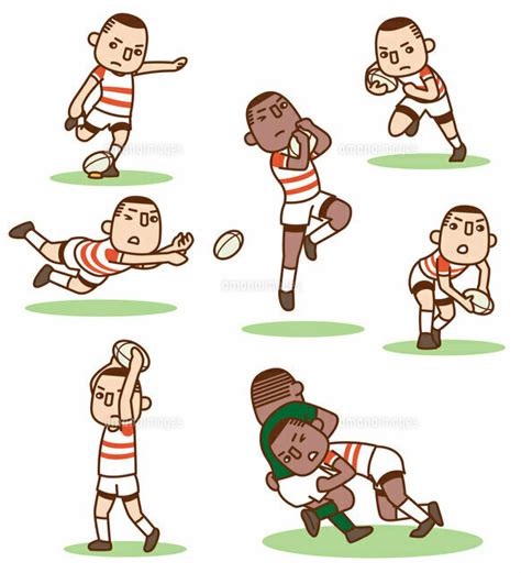 かわいいラグビーイラスト集のイラスト素材 Fyi07824963 ストックフォトの Qlean Market（キュリンマーケット）