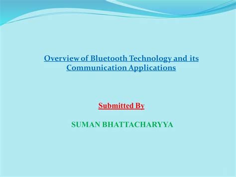 Bluetooth Technology Presentation Ppt