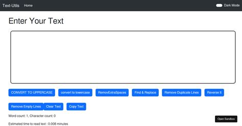 Text Utils App Codesandbox