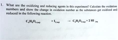 Solved What Are The Oxidizing And Reducing Agents In This Experiment Calculate The Oxidation