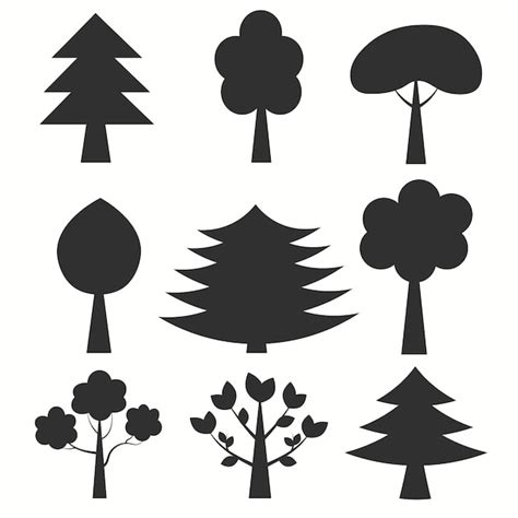 Premium Vector Trees Set Vector Cartoon