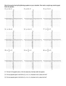 Discovering Intercepts Of Linear Equations Using A Graphing Calculator