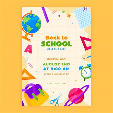 개학 시즌을 위한 수직 포스터 템플릿 무료 벡터 개학 시즌을 위한 수직 포스터 템플릿 무료 벡터