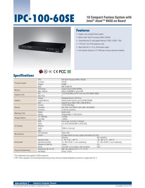 Pdf Ipc 100 60se Productfile Pis Ipc 100 60se Industrial
