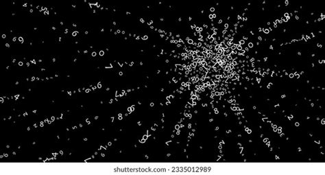 Floating White Numbers On Black Background Photos Images And Pictures