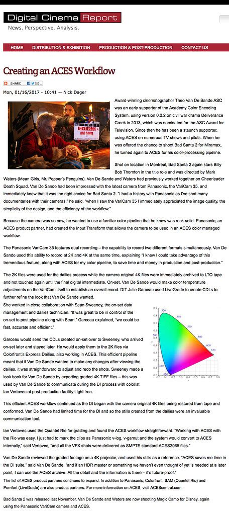 Creating An Aces Workflow Published By Digital Cinema Report Articles And Guides Community