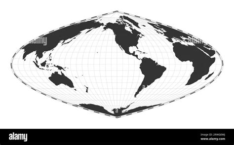 Vector World Map Craster Parabolic Projection Plain World