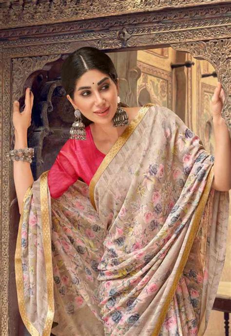 Lt Fabrics Gucci Daily To Wear Fancy Chiffon Saree Catalog Exporter