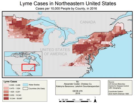 Lyme Disease Distribution Map Cdc Nhmrj