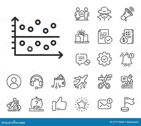Dot Plot Graph Line Icon Presentation Chart Sign Salaryman Gender