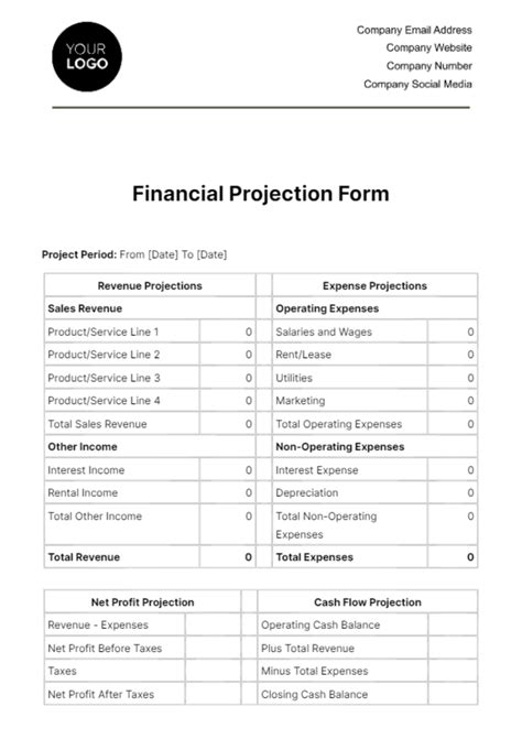 Free Financial Projection Form Template To Edit Online