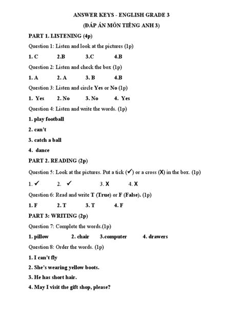 answer keys pdf