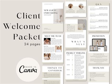 Client Welcome Packet Canva Template Virtual Assistant Welcome Pack Editable Coaching