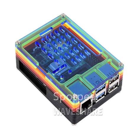 Raspberry Pi 5 Rainbow Acrylic Case Colorful Translucent Acrylic Case