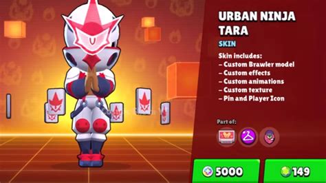 Brawl Stars Urban Ninja Tara Skin Cost Design And More