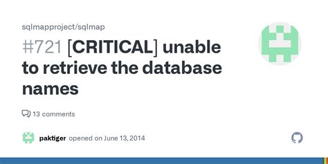 Critical Unable To Retrieve The Database Names · Issue 721