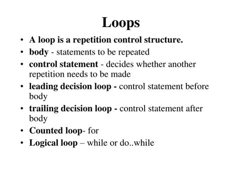 Ppt Loops Powerpoint Presentation Free Download Id9477707