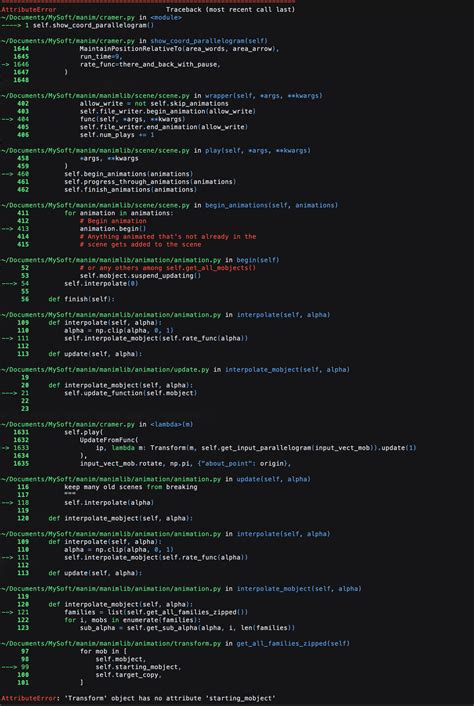 Transform Does Not Have Attribute Startingmobject · Issue 493 · 3b1b