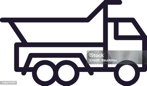 트럭 개념입니다 배너 전단지 및 웹 사이트에 대한 현대적인 개요 고품질 그림 트렌디한 플랫 스타일로 편집 가능한 획 배달의 라인