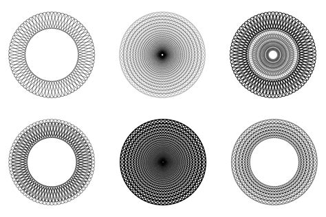 Set Of Geometric Circle Drawing Decorative Pattern Spirograph 48339069