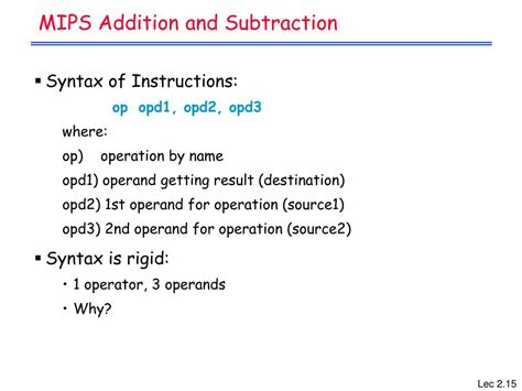 Ppt Eem 486 Computer Architecture Lecture 2 Mips I Nstruction Set Architecture Powerpoint