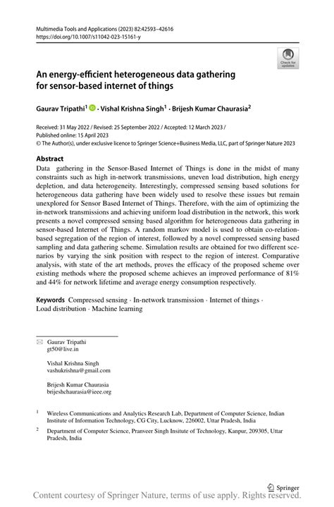 An Energy Efficient Heterogeneous Data Gathering For Sensor Based Internet Of Things Request Pdf