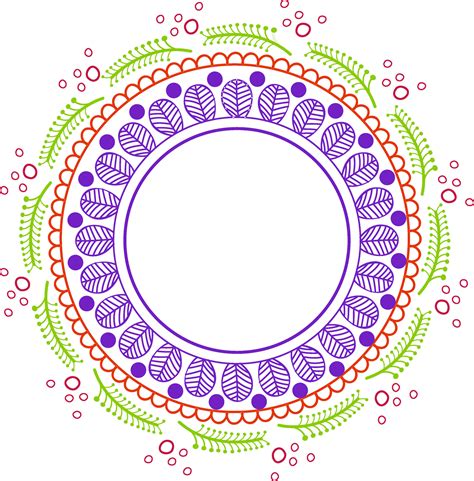 Circular Frame With Floral Design 24832301 Vector Art At Vecteezy