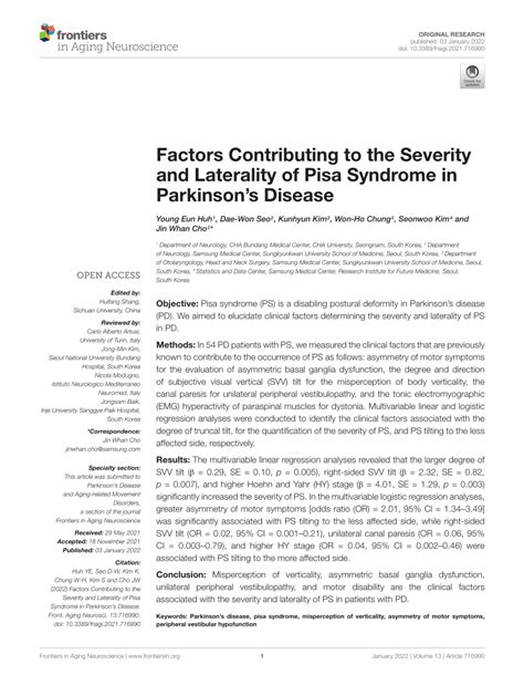 Pdf Factors Contributing To The Severity And Laterality Of Pisa