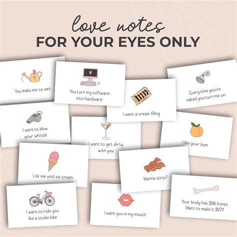 Love Notes For Your Eyes Only Naughty Lunchbox Notes Cheeky Messages For Couple Printable