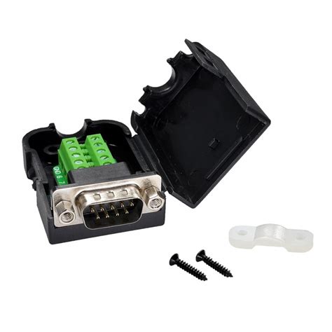 DB9 RS232 Connector Breakout Board With Enclosure Male DB9BREAKOUTCASINGM