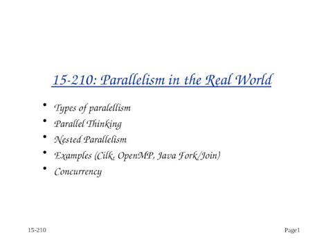 Ppt Page1 15 210 Parallelism In The Real World Types Of Paralellism Parallel Thinking Nested