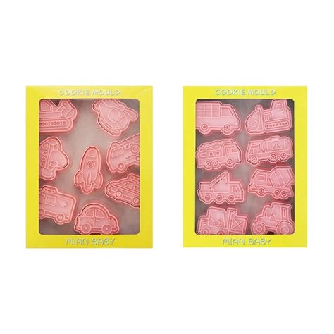 16 개 어머니의 날 만화 자동차 쿠키 금형 가정용 Diy 베이킹 도구 3d 과자 프레스 퐁당 수제 쿠키 금형 주방