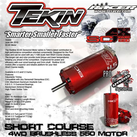 Tekin SC X Brushless Motor RC Racer The Home Of RC Racing On The Web