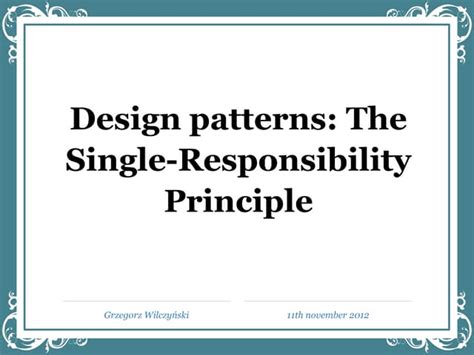 single responsibility principle ppt