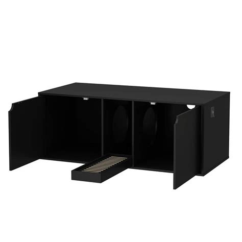 Fufuandgaga Wooden Hidden Cat Litter Box Enclosure Furniture Indoor Cat Washroom End Table With