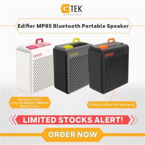 Edifier MP Portable Bluetooth Speaker Black Gray White Shopee Philippines