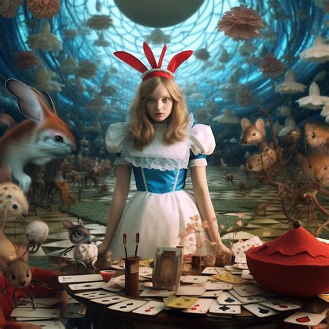 Premium Ai Image Alice In Wonderland Character Illustrated