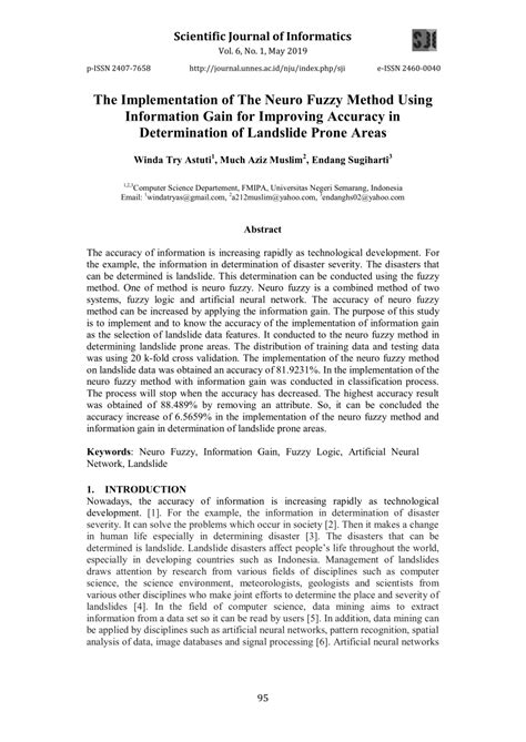 Pdf The Implementation Of The Neuro Fuzzy Method Using Information Gain For Improving Accuracy