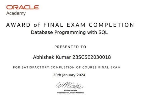 Abhishek Kumar On Linkedin Oracle Academy