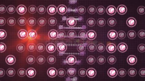Animation Of Digital Rotating Dna Helix Against Graphical Computer